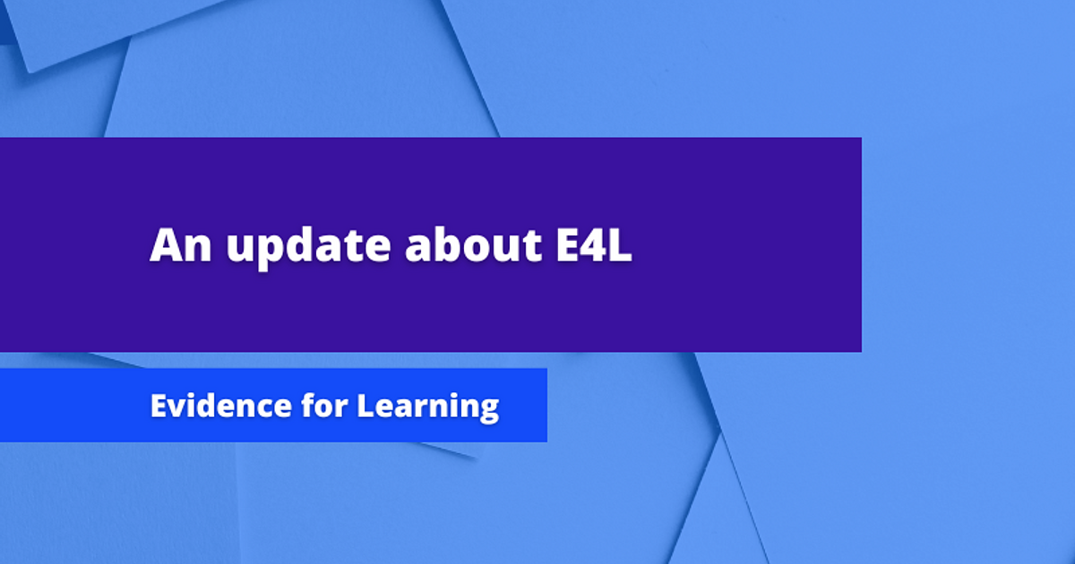 The next phase of E4L | E4L