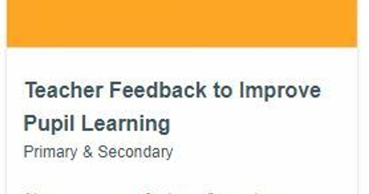 Summary of the EEF's New Guidance… | Durrington Research School