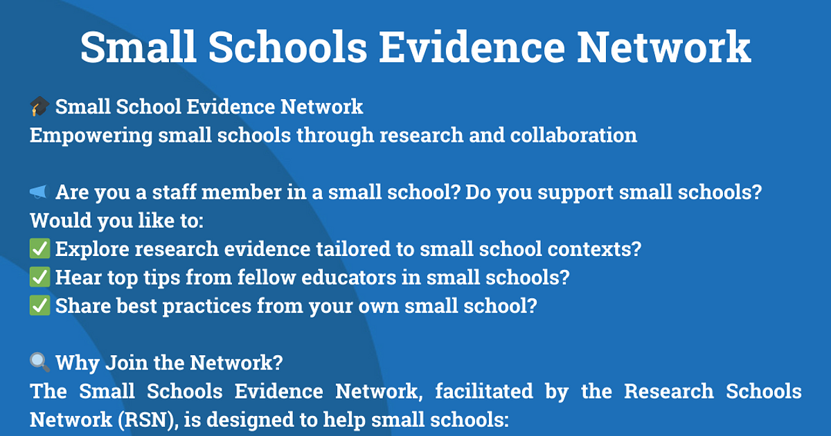 Small Schools Evidence Network | Somerset Research School