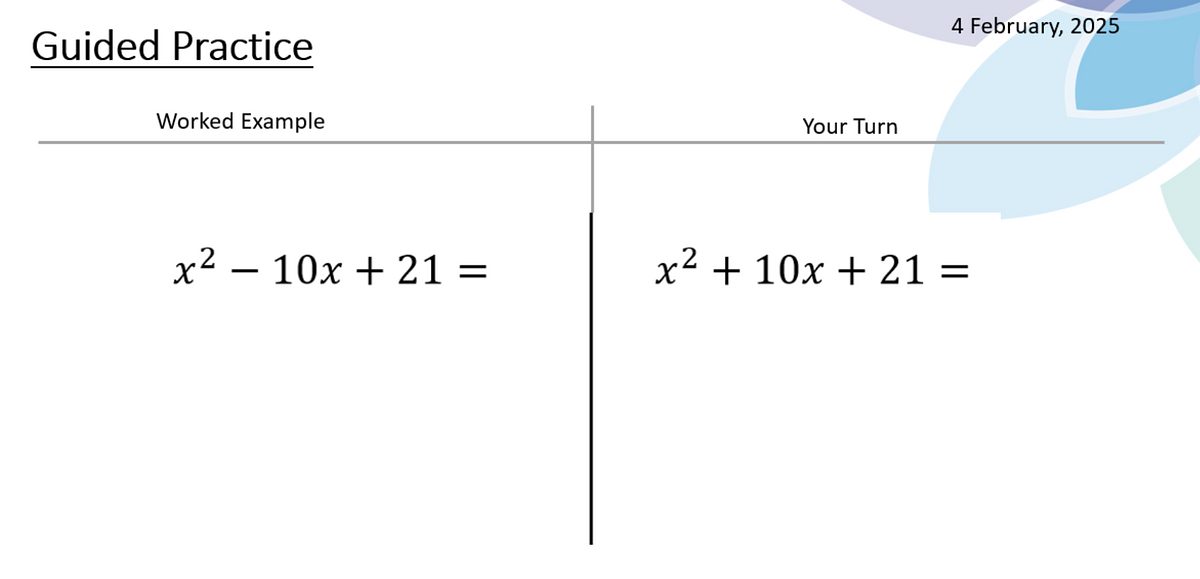 Variation Theory Secondary Variation